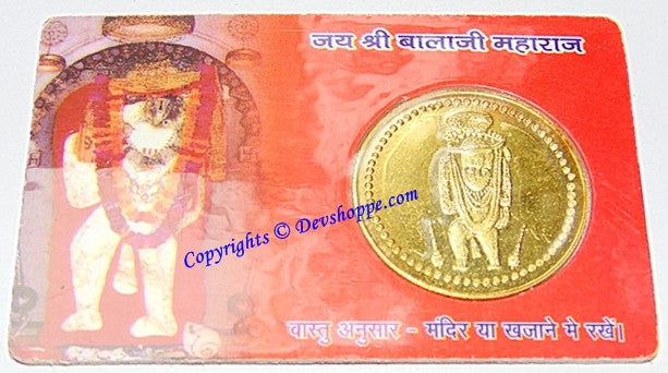Sri Mehandipur Balaji laminated yantra coin card — Devshoppe
