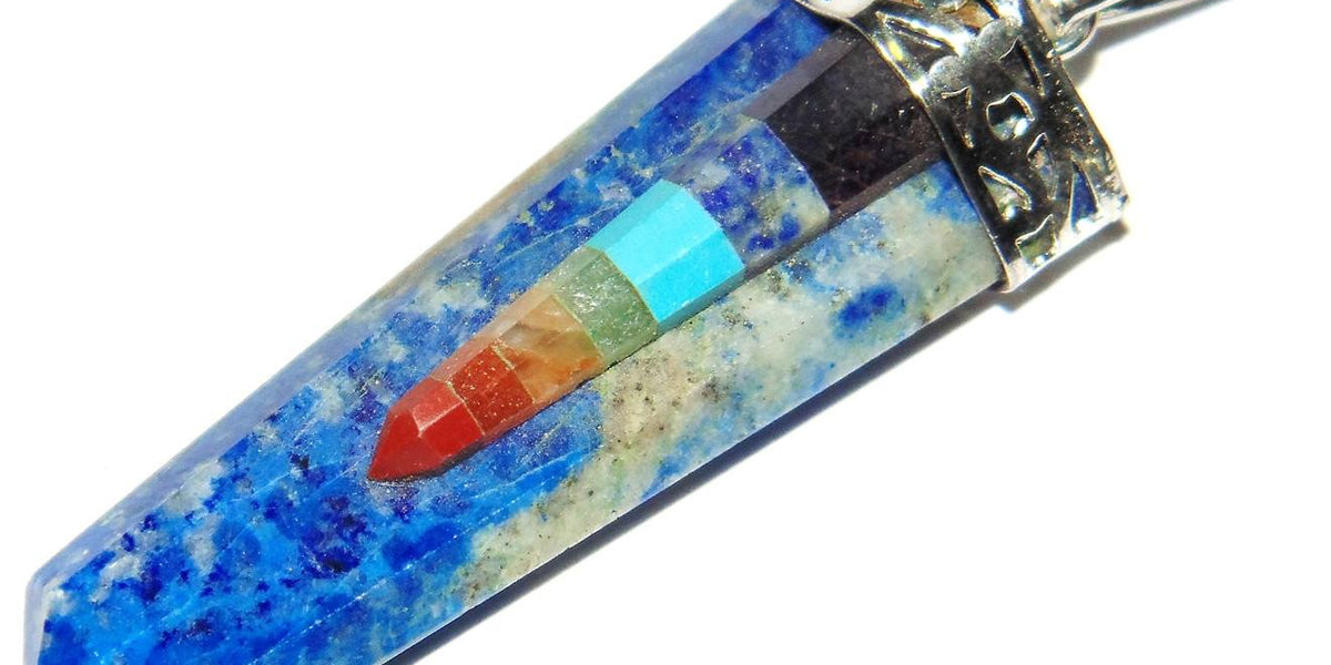 Lapiz Lazuli (Lapis) pendant with Chakra Stones — Devshoppe